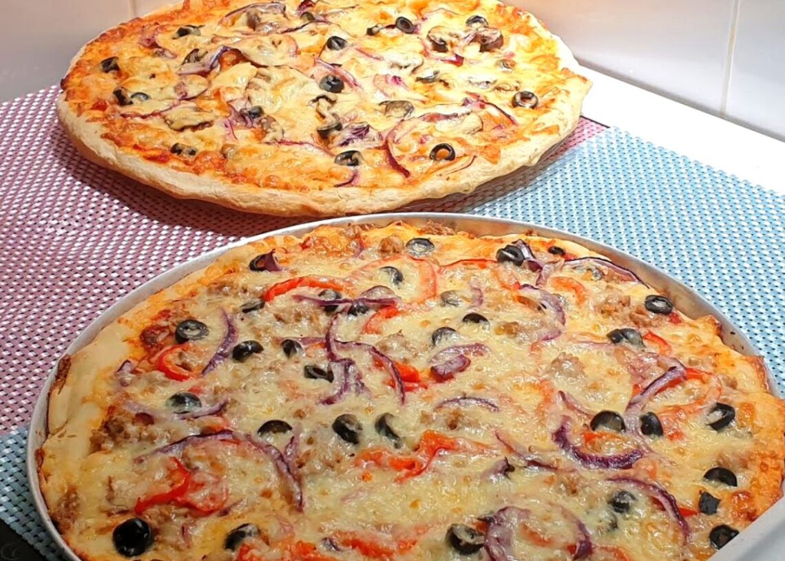 Receita de Pizza de Camarão e Pizza de Atum