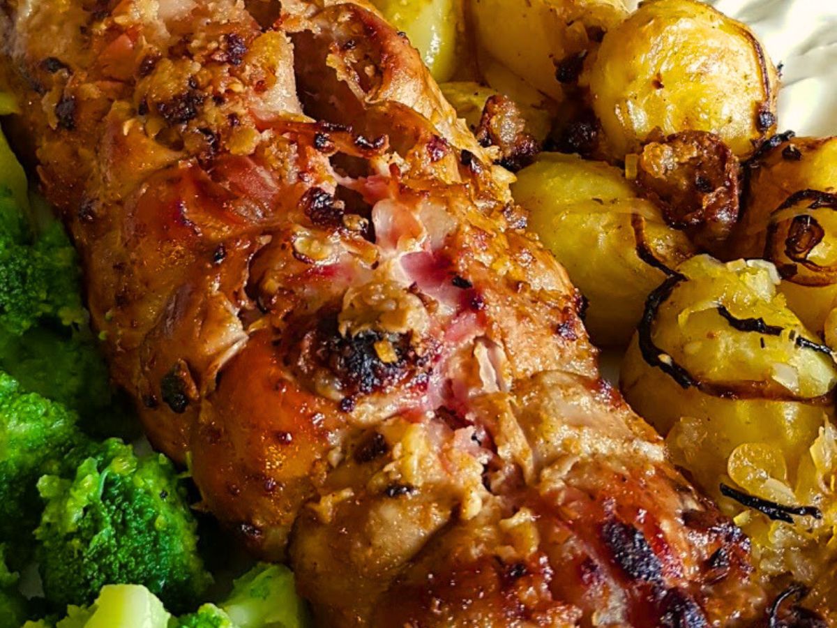 Receita do Lombinho de Porco Recheado com Farinheira e Presunto