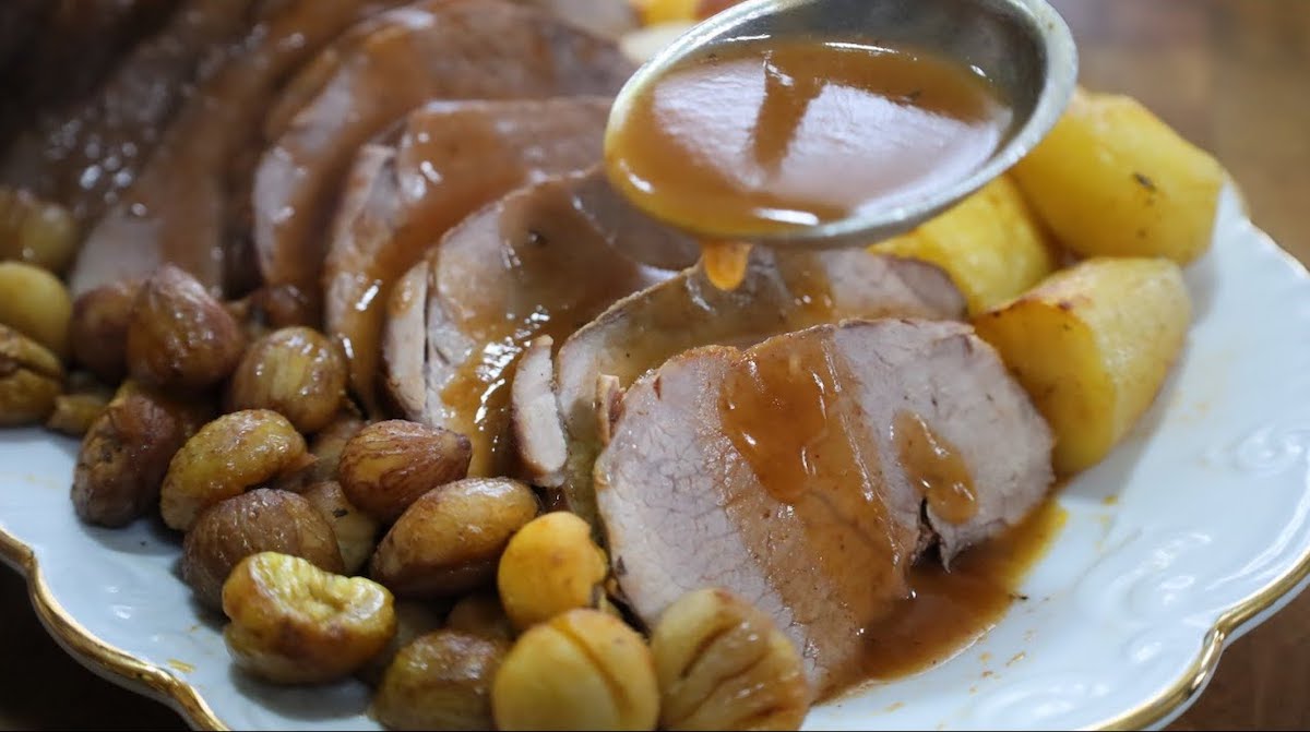 Receita de Vitela assada no forno com castanhas
