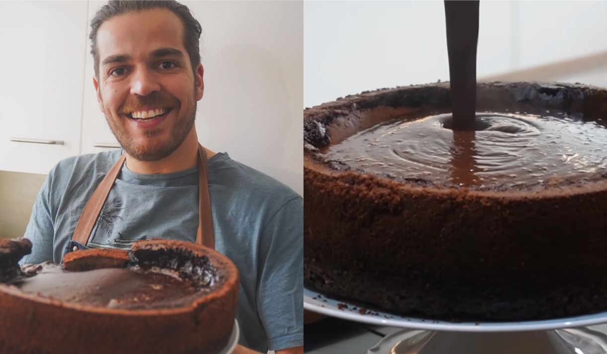 Bolo de chocolate bem cremoso: Receita do chef Fábio Bernardino